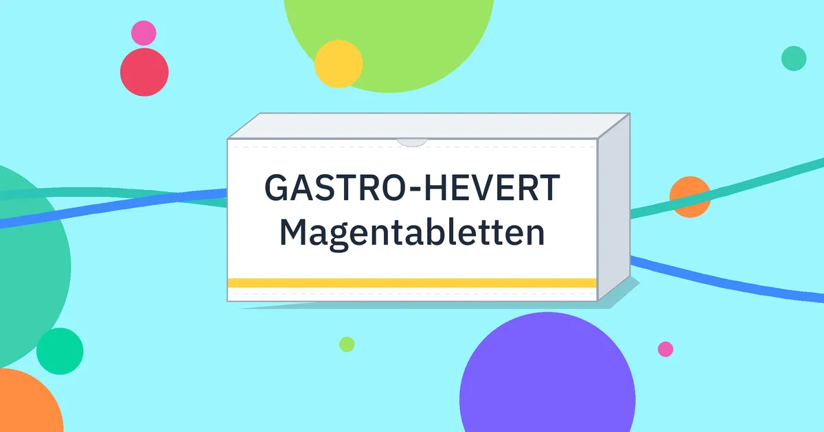 Symbolbild: Packung mit der Aufschrift GASTRO-HEVERT Magentabletten (PZN 04947334) – Verfügbarkeit und Bezug in Apotheken in Frankfurt am Main