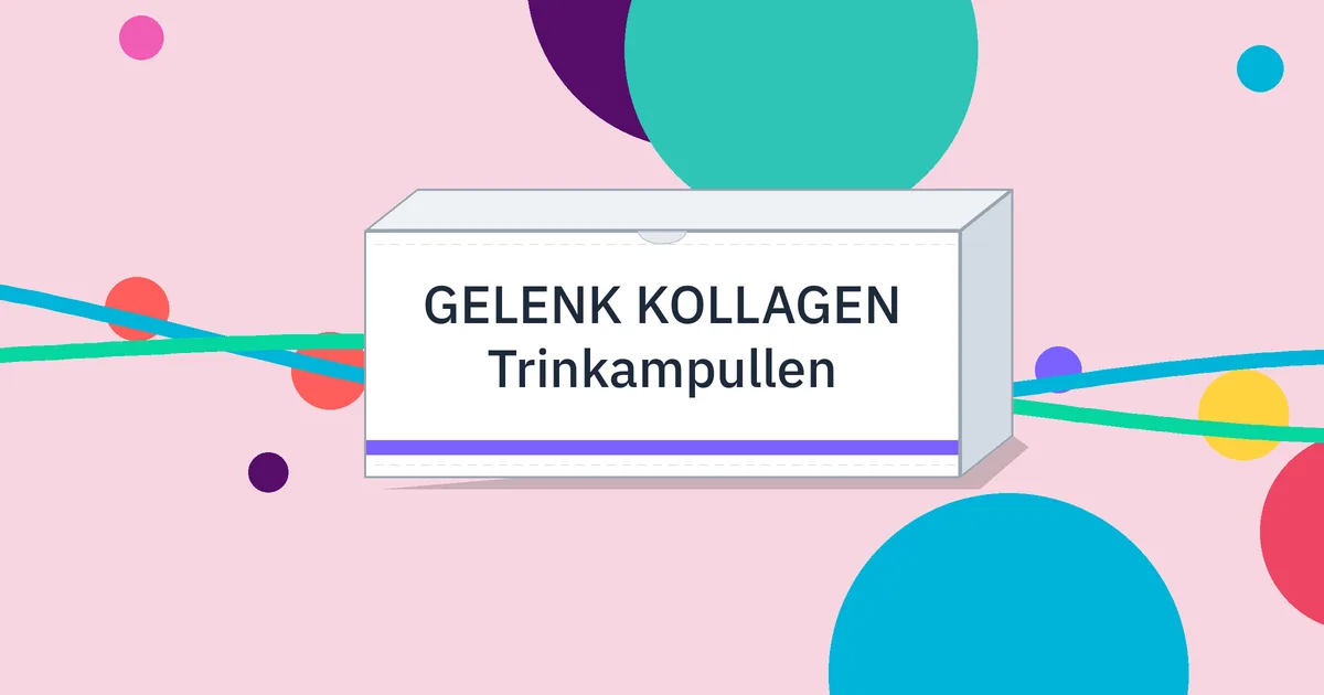 Symbolbild: Packung mit der Aufschrift GELENK KOLLAGEN Trinkampullen (PZN 20641014) – Verfügbarkeit und Bezug in Apotheken in Frankfurt am Main