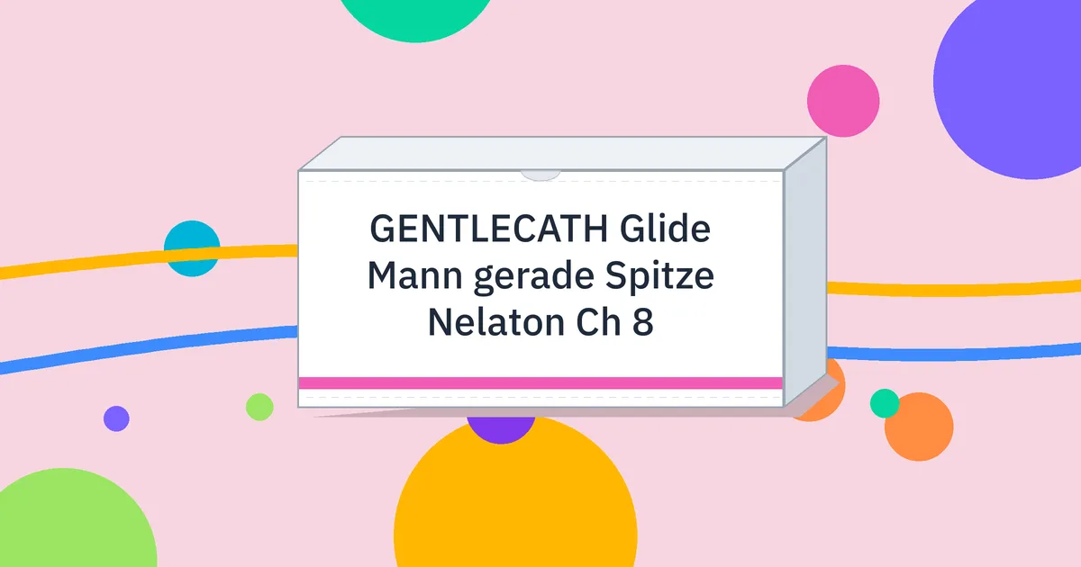 Symbolbild: Packung mit der Aufschrift GENTLECATH Glide Mann gerade Spitze Nelaton Ch 8 (PZN 13918834) – Verfügbarkeit und Bezug in Apotheken in Frankfurt am Main