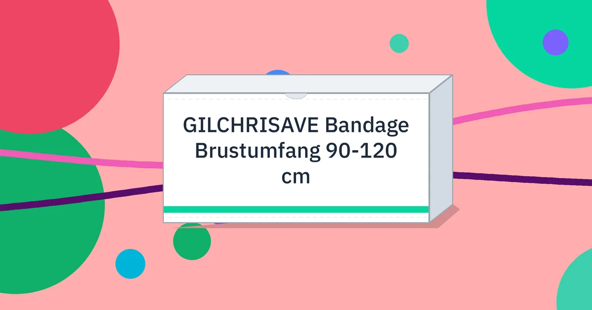 Symbolbild: Packung mit der Aufschrift GILCHRISAVE Bandage Brustumfang 90-120 cm (PZN 06118524) – Verfügbarkeit und Bezug in Apotheken in Frankfurt am Main