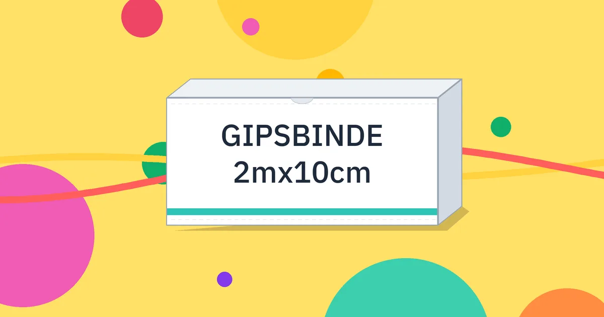 Symbolbild: Packung mit der Aufschrift GIPSBINDE 2mx10cm (PZN 01721227) – Verfügbarkeit und Bezug in Apotheken in Frankfurt am Main