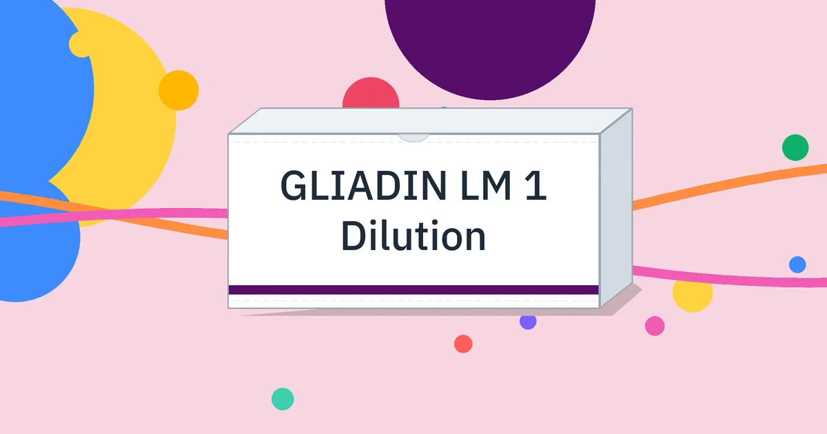 Symbolbild: Packung mit der Aufschrift GLIADIN LM 1 Dilution (PZN 13544084) – Verfügbarkeit und Bezug in Apotheken in Frankfurt am Main