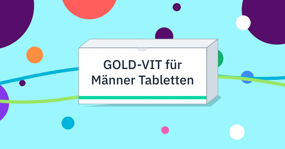 Symbolbild: Packung mit der Aufschrift GOLD-VIT für Männer Tabletten (PZN 17230945) – Verfügbarkeit und Bezug in Apotheken in Frankfurt am Main