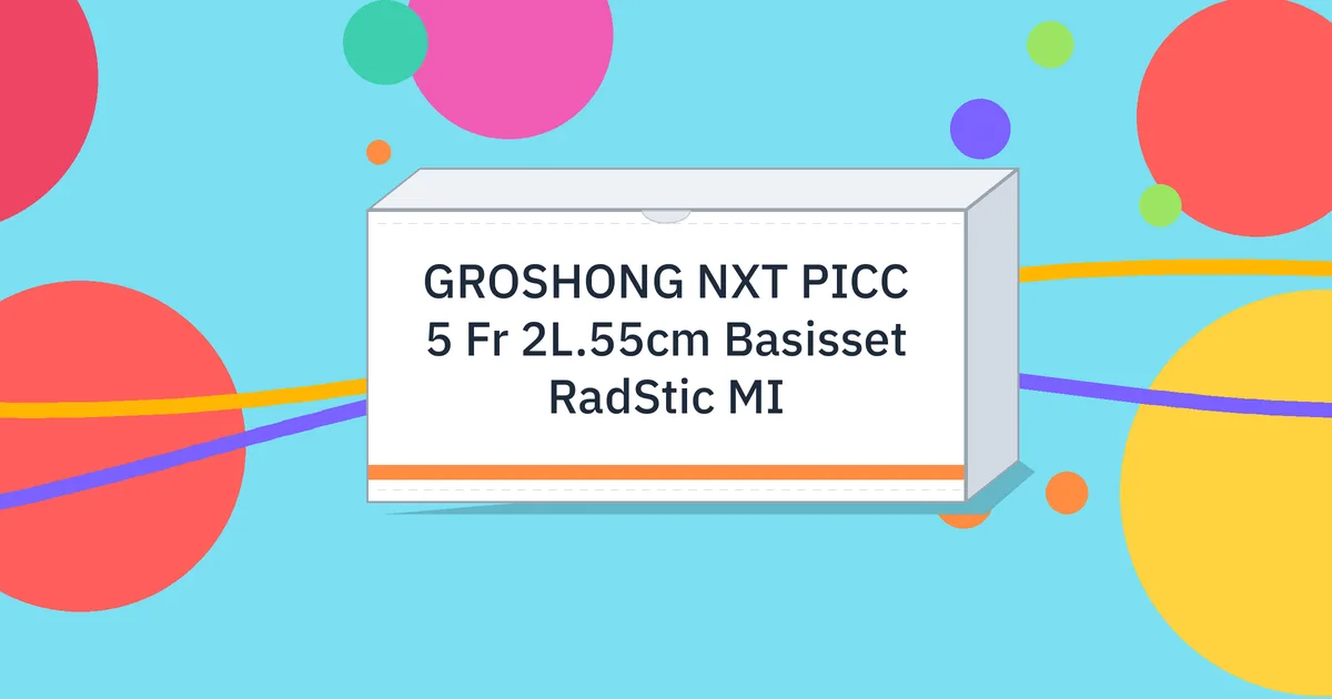 Symbolbild: Packung mit der Aufschrift GROSHONG NXT PICC 5 Fr 2L.55cm Basisset RadStic MI (PZN 12398858) – Verfügbarkeit und Bezug in Apotheken in Frankfurt am Main