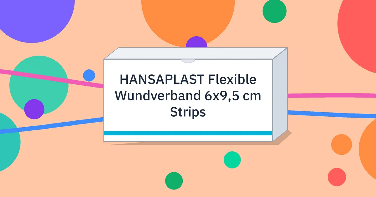 Symbolbild: Packung mit der Aufschrift HANSAPLAST Flexible Wundverband 6x9,5 cm Strips (PZN 17757405) – Verfügbarkeit und Bezug in Apotheken in Frankfurt am Main