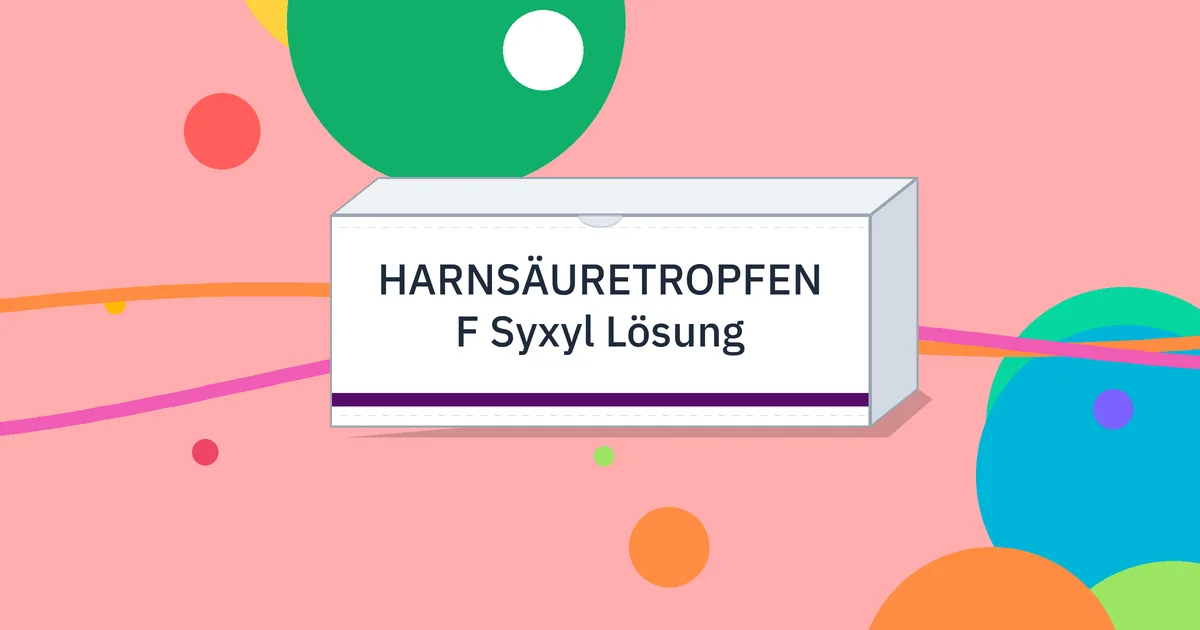 Symbolbild: Packung mit der Aufschrift HARNSÄURETROPFEN F Syxyl Lösung (PZN 00254321) – Verfügbarkeit und Bezug in Apotheken in Frankfurt am Main