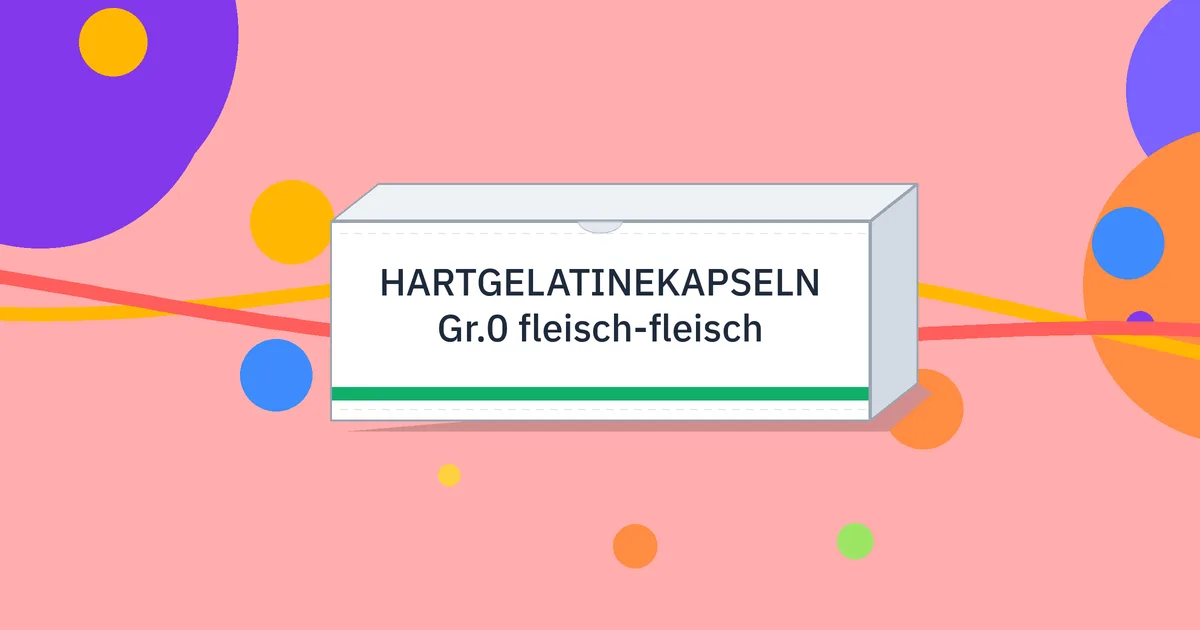 Symbolbild: Packung mit der Aufschrift HARTGELATINEKAPSELN Gr.0 fleisch-fleisch (PZN 17857934) – Verfügbarkeit und Bezug in Apotheken in Frankfurt am Main