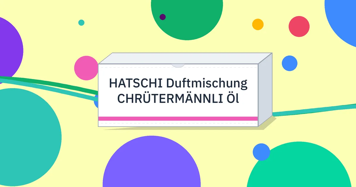 Symbolbild: Packung mit der Aufschrift HATSCHI Duftmischung CHRÜTERMÄNNLI Öl (PZN 08423384) – Verfügbarkeit und Bezug in Apotheken in Frankfurt am Main