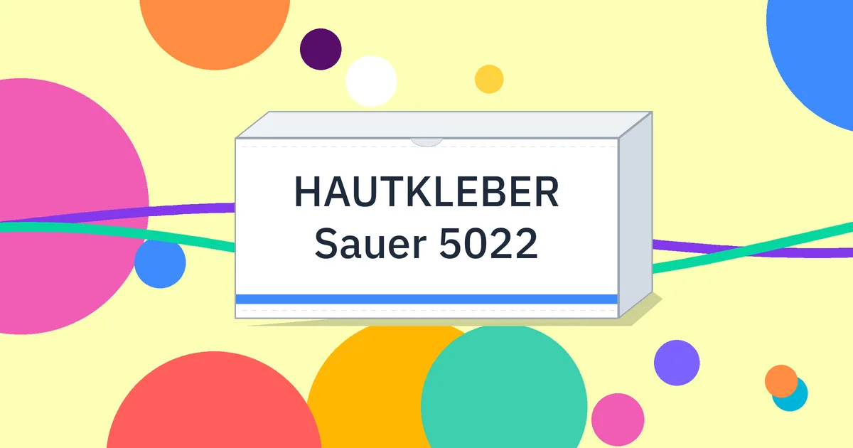 Symbolbild: Packung mit der Aufschrift HAUTKLEBER Sauer 5022 (PZN 00586342) – Verfügbarkeit und Bezug in Apotheken in Frankfurt am Main