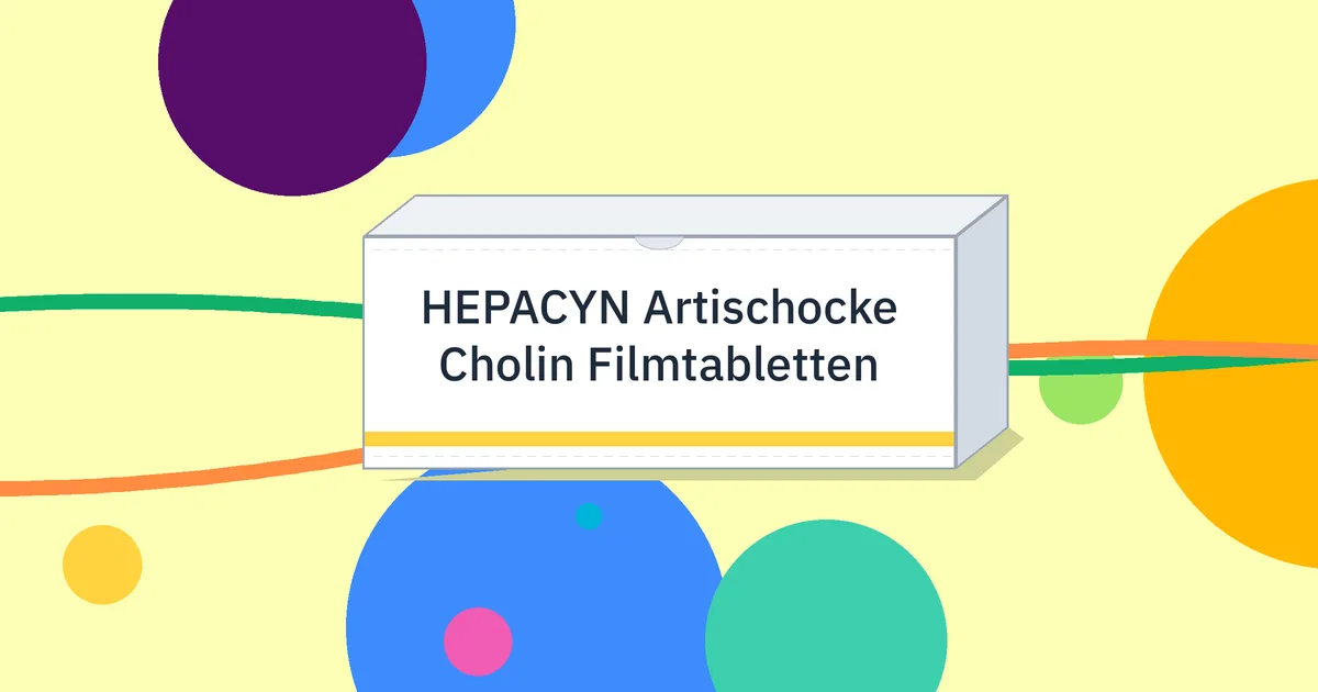 Symbolbild: Packung mit der Aufschrift HEPACYN Artischocke Cholin Filmtabletten (PZN 19096770) – Verfügbarkeit und Bezug in Apotheken in Frankfurt am Main