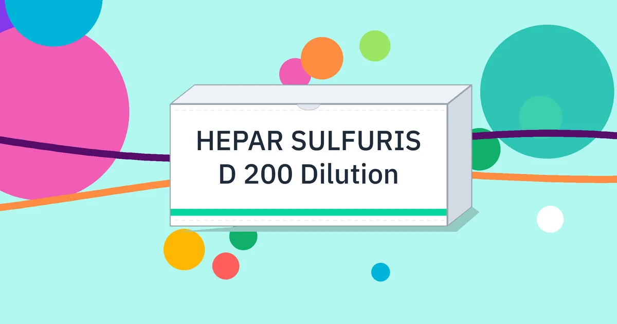 Symbolbild: Packung mit der Aufschrift HEPAR SULFURIS D 200 Dilution (PZN 07169630) – Verfügbarkeit und Bezug in Apotheken in Frankfurt am Main