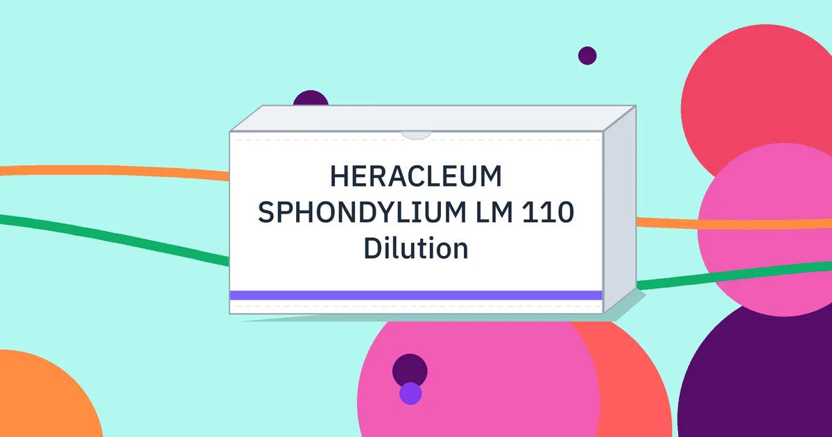 Symbolbild: Packung mit der Aufschrift HERACLEUM SPHONDYLIUM LM 110 Dilution (PZN 13552882) – Verfügbarkeit und Bezug in Apotheken in Frankfurt am Main