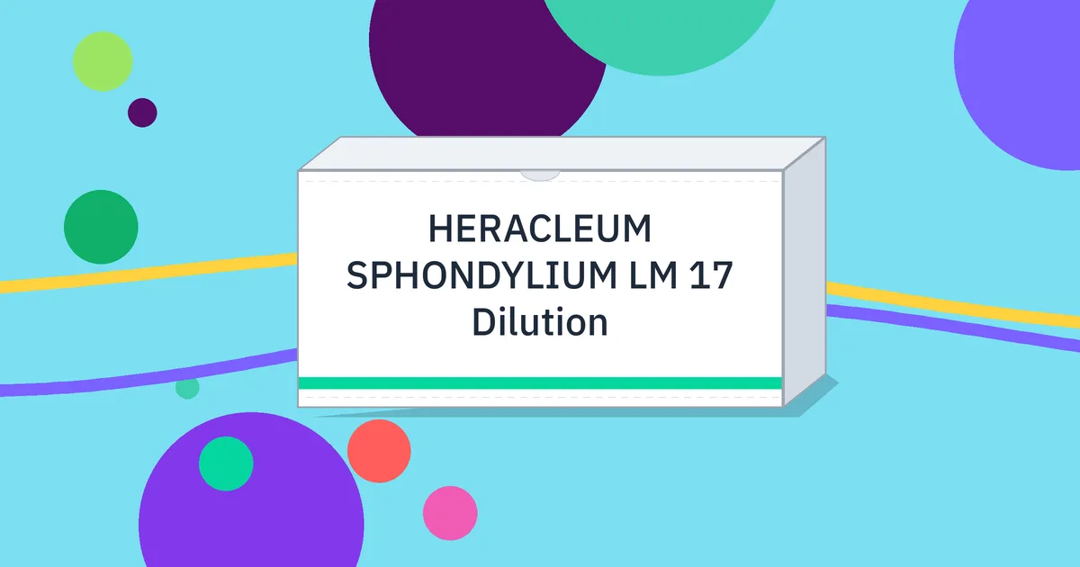 Symbolbild: Packung mit der Aufschrift HERACLEUM SPHONDYLIUM LM 17 Dilution (PZN 13552646) – Verfügbarkeit und Bezug in Apotheken in Frankfurt am Main