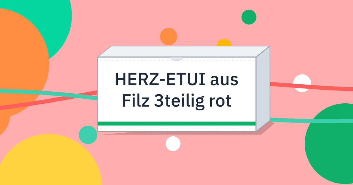 Symbolbild: Packung mit der Aufschrift HERZ-ETUI aus Filz 3teilig rot (PZN 18390183) – Verfügbarkeit und Bezug in Apotheken in Frankfurt am Main