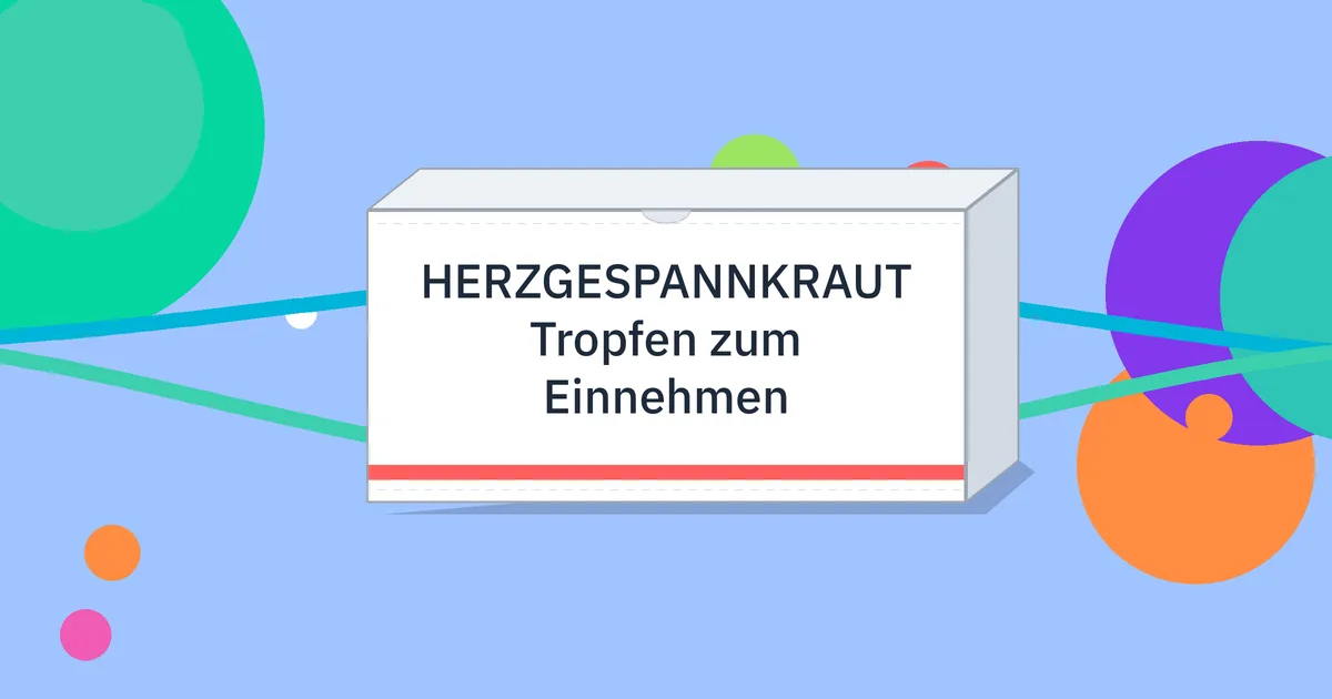 Symbolbild: Packung mit der Aufschrift HERZGESPANNKRAUT Tropfen zum Einnehmen (PZN 11602541) – Verfügbarkeit und Bezug in Apotheken in Frankfurt am Main