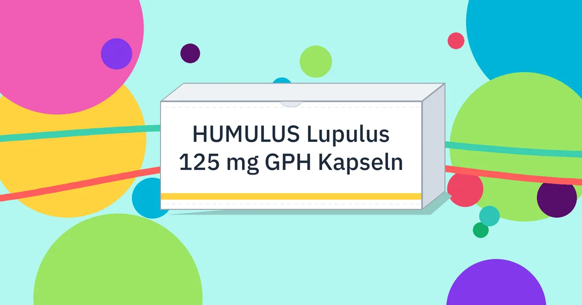 Symbolbild: Packung mit der Aufschrift HUMULUS Lupulus 125 mg GPH Kapseln (PZN 09645483) – Verfügbarkeit und Bezug in Apotheken in Frankfurt am Main