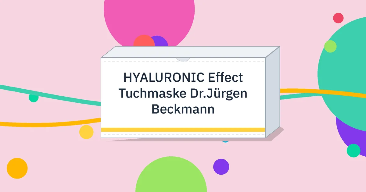 Symbolbild: Packung mit der Aufschrift HYALURONIC Effect Tuchmaske Dr.Jürgen Beckmann (PZN 15607854) – Verfügbarkeit und Bezug in Apotheken in Frankfurt am Main