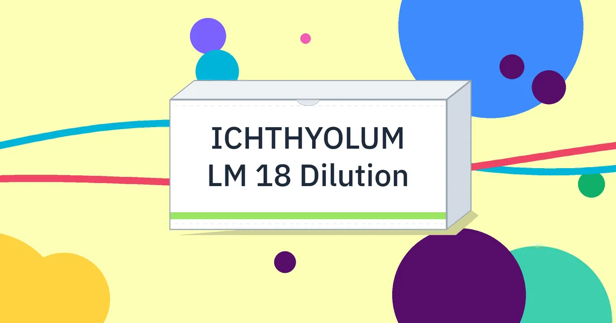 Symbolbild: Packung mit der Aufschrift ICHTHYOLUM LM 18 Dilution (PZN 13558689) – Verfügbarkeit und Bezug in Apotheken in Frankfurt am Main