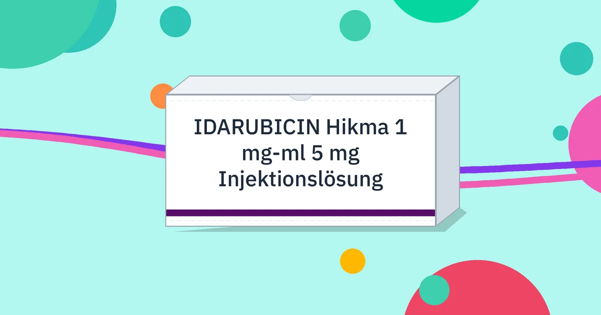 Symbolbild: Packung mit der Aufschrift IDARUBICIN Hikma 1 mg-ml 5 mg Injektionslösung (PZN 16789484) – Verfügbarkeit und Bezug in Apotheken in Frankfurt am Main