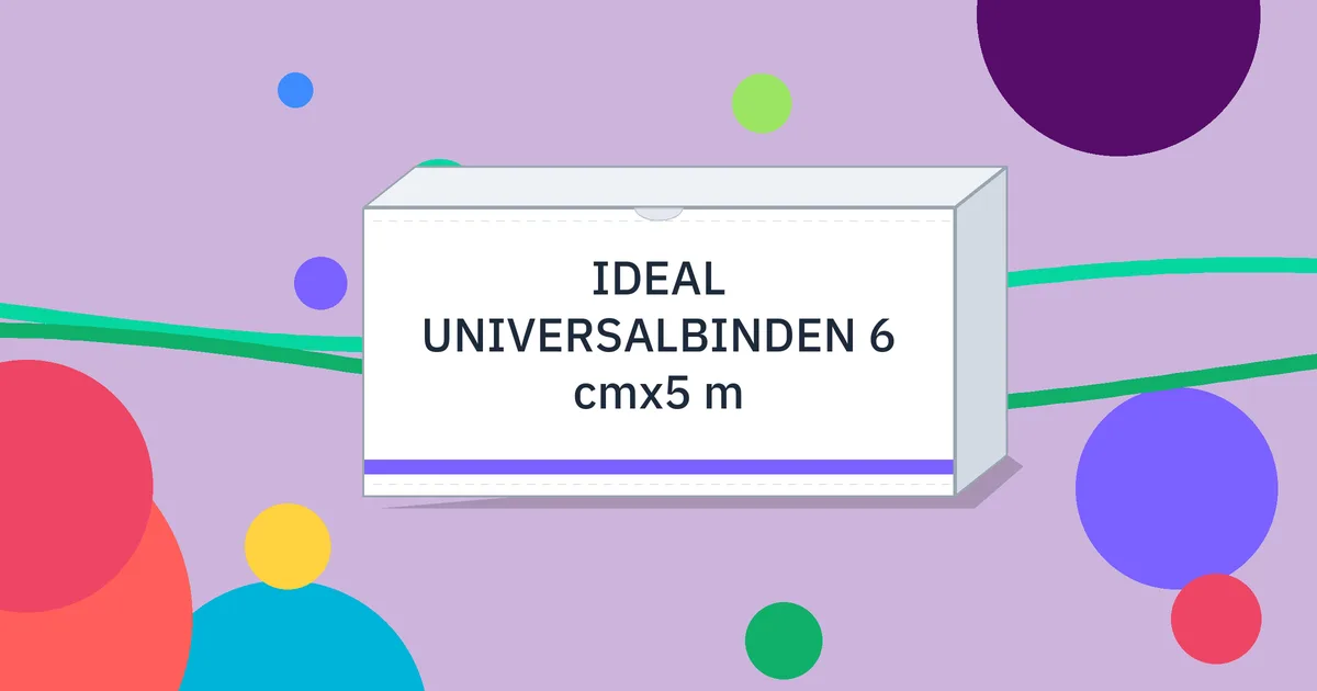 Symbolbild: Packung mit der Aufschrift IDEAL UNIVERSALBINDEN 6 cmx5 m (PZN 08822061) – Verfügbarkeit und Bezug in Apotheken in Frankfurt am Main
