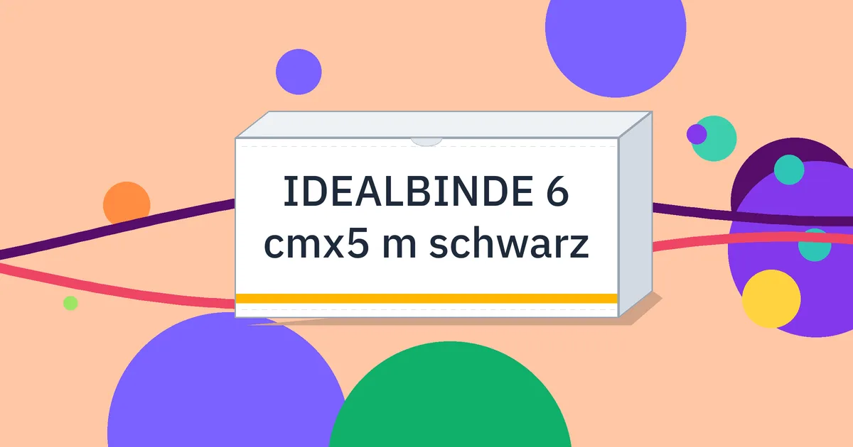 Symbolbild: Packung mit der Aufschrift IDEALBINDE 6 cmx5 m schwarz (PZN 11606875) – Verfügbarkeit und Bezug in Apotheken in Frankfurt am Main