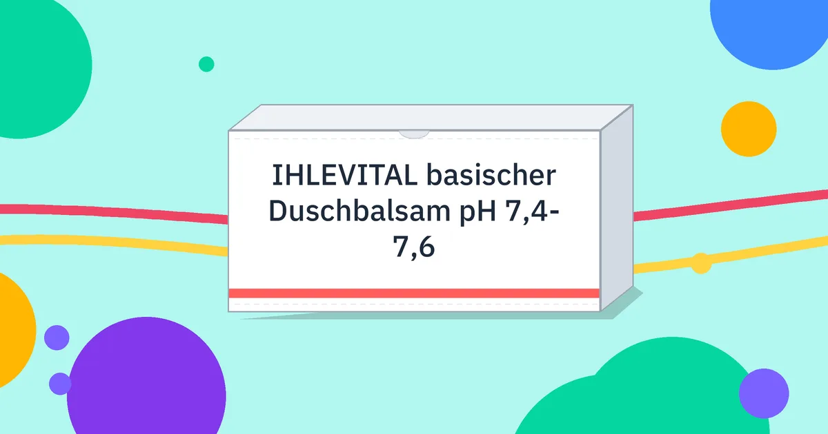 Symbolbild: Packung mit der Aufschrift IHLEVITAL basischer Duschbalsam pH 7,4-7,6 (PZN 06967140) – Verfügbarkeit und Bezug in Apotheken in Frankfurt am Main
