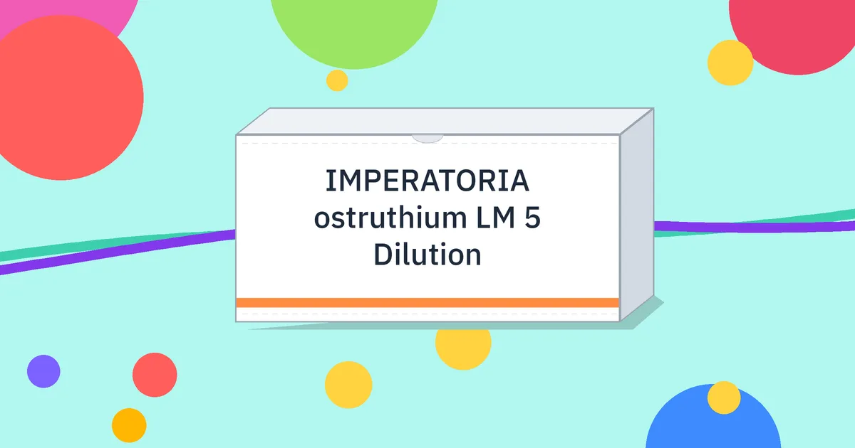 Symbolbild: Packung mit der Aufschrift IMPERATORIA ostruthium LM 5 Dilution (PZN 13558985) – Verfügbarkeit und Bezug in Apotheken in Frankfurt am Main