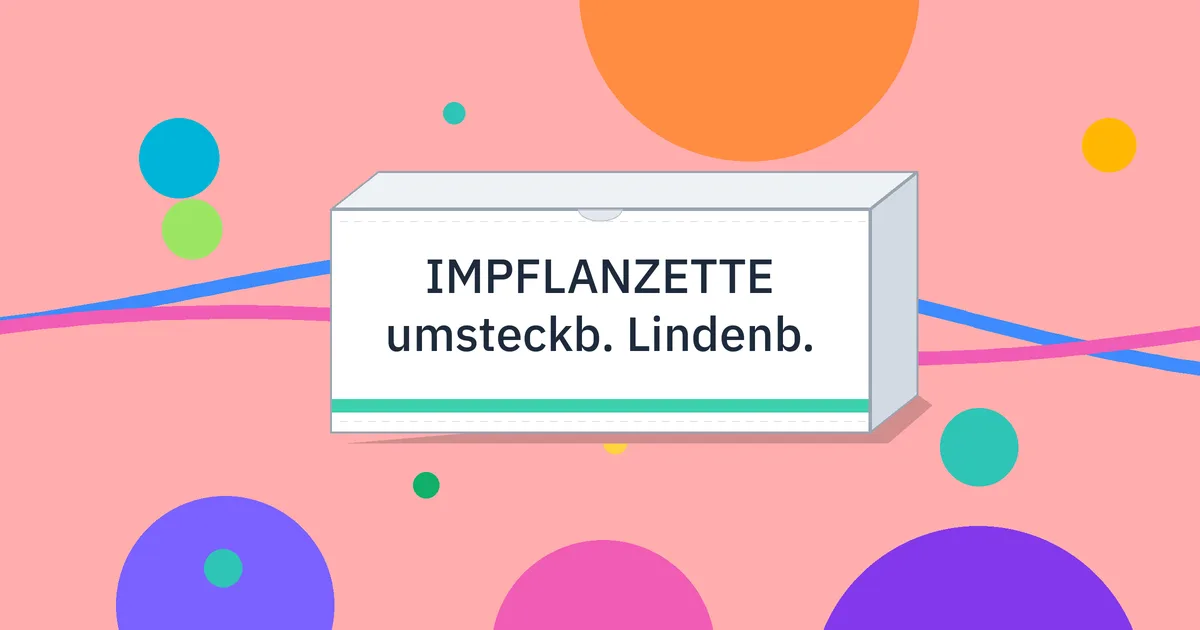 Symbolbild: Packung mit der Aufschrift IMPFLANZETTE umsteckb. Lindenb. (PZN 01963516) – Verfügbarkeit und Bezug in Apotheken in Frankfurt am Main