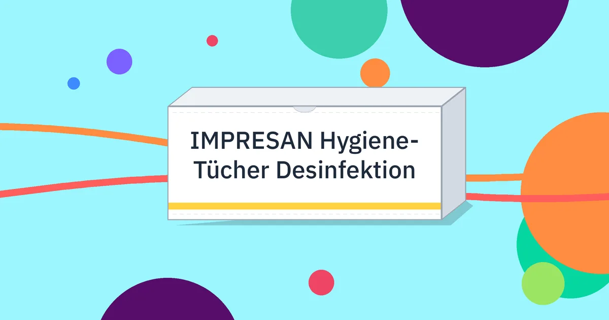 Symbolbild: Packung mit der Aufschrift IMPRESAN Hygiene-Tücher Desinfektion (PZN 14028574) – Verfügbarkeit und Bezug in Apotheken in Frankfurt am Main