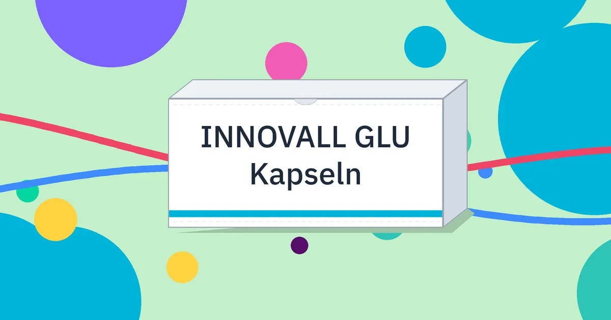 Symbolbild: Packung mit der Aufschrift INNOVALL GLU Kapseln (PZN 18241313) – Verfügbarkeit und Bezug in Apotheken in Frankfurt am Main
