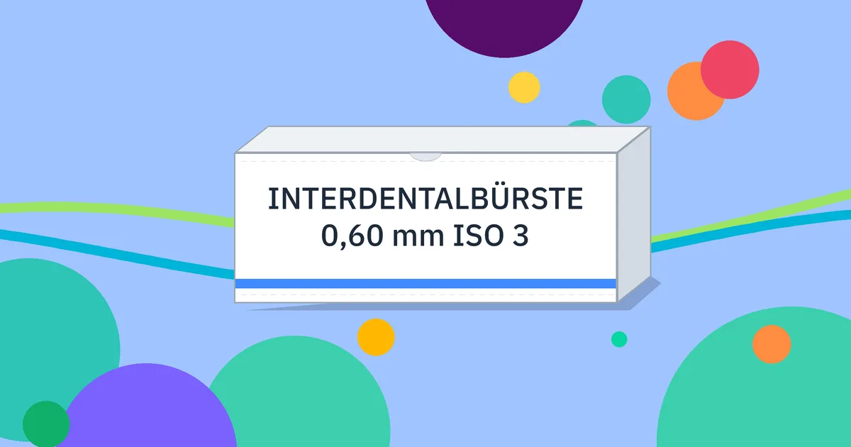 Symbolbild: Packung mit der Aufschrift INTERDENTALBÜRSTE 0,60 mm ISO 3 (PZN 16794048) – Verfügbarkeit und Bezug in Apotheken in Frankfurt am Main
