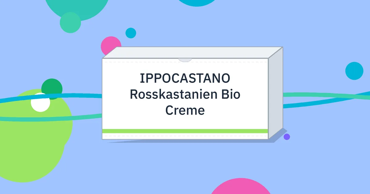 Symbolbild: Packung mit der Aufschrift IPPOCASTANO Rosskastanien Bio Creme (PZN 12537550) – Verfügbarkeit und Bezug in Apotheken in Frankfurt am Main