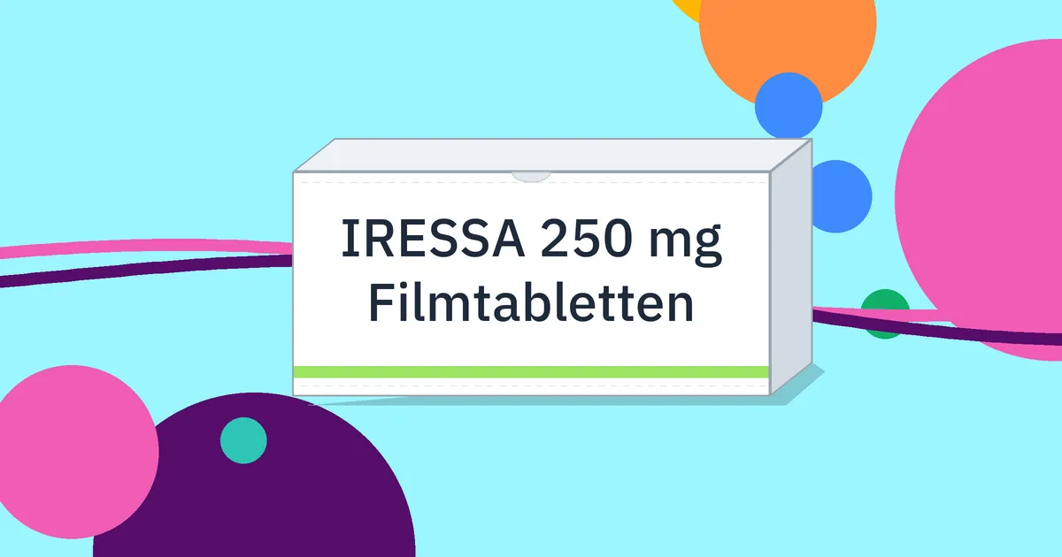 Symbolbild: Packung mit der Aufschrift IRESSA 250 mg Filmtabletten (PZN 01249285) – Verfügbarkeit und Bezug in Apotheken in Frankfurt am Main