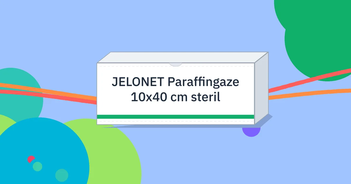 Symbolbild: Packung mit der Aufschrift JELONET Paraffingaze 10x40 cm steril (PZN 17548860) – Verfügbarkeit und Bezug in Apotheken in Frankfurt am Main