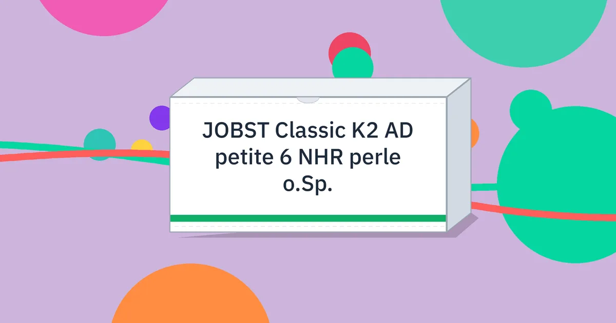 Symbolbild: Packung mit der Aufschrift JOBST Classic K2 AD petite 6 NHR perle o.Sp. (PZN 13061368) – Verfügbarkeit und Bezug in Apotheken in Frankfurt am Main