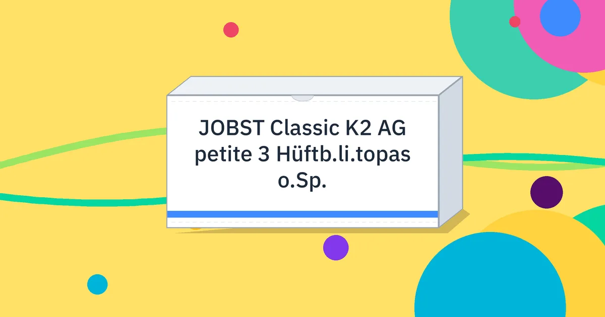 Symbolbild: Packung mit der Aufschrift JOBST Classic K2 AG petite 3 Hüftb.li.topas o.Sp. (PZN 13064711) – Verfügbarkeit und Bezug in Apotheken in Frankfurt am Main