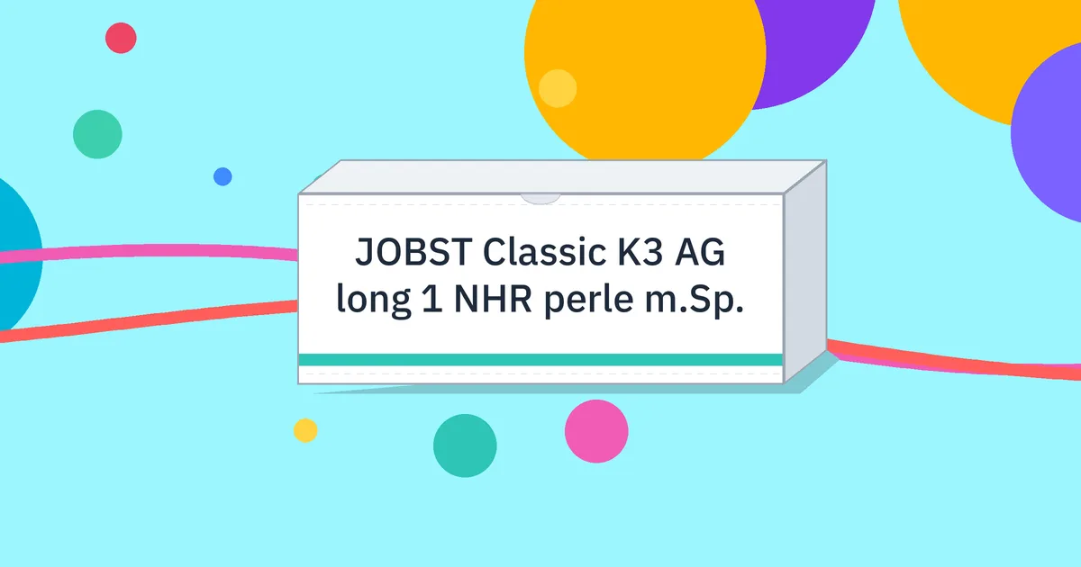 Symbolbild: Packung mit der Aufschrift JOBST Classic K3 AG long 1 NHR perle m.Sp. (PZN 13071556) – Verfügbarkeit und Bezug in Apotheken in Frankfurt am Main