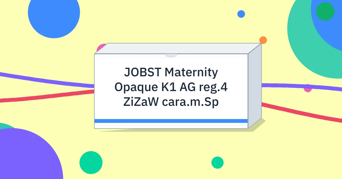 Symbolbild: Packung mit der Aufschrift JOBST Maternity Opaque K1 AG reg.4 ZiZaW cara.m.Sp (PZN 15850135) – Verfügbarkeit und Bezug in Apotheken in Frankfurt am Main