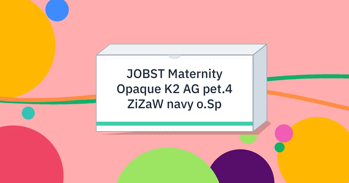 Symbolbild: Packung mit der Aufschrift JOBST Maternity Opaque K2 AG pet.4 ZiZaW navy o.Sp (PZN 15860926) – Verfügbarkeit und Bezug in Apotheken in Frankfurt am Main