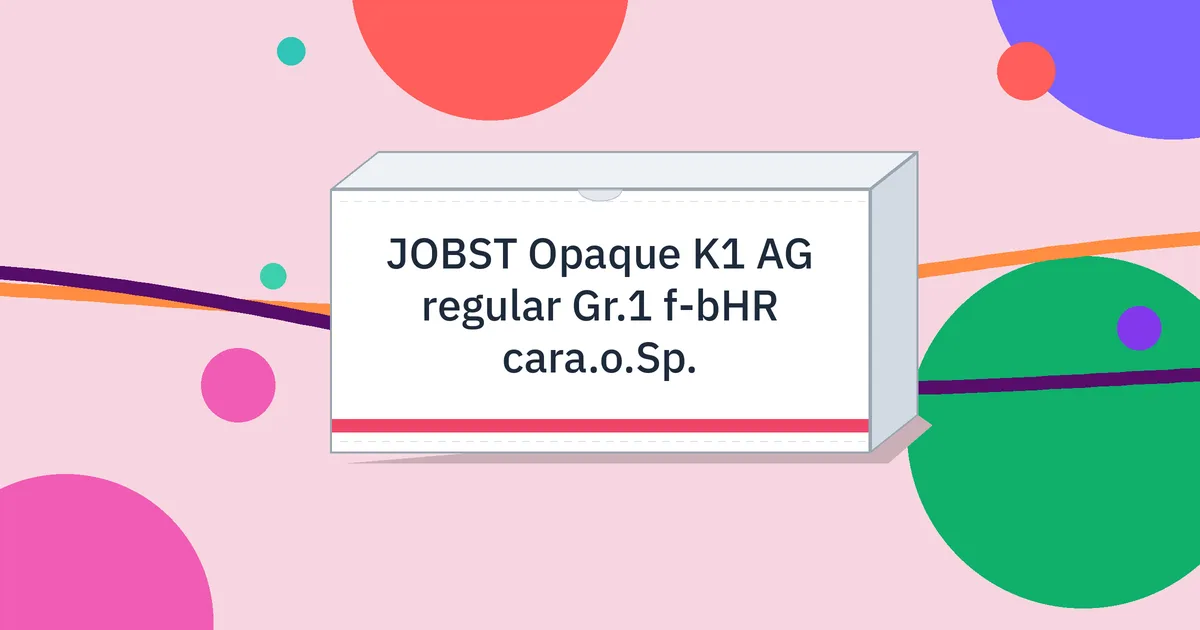 Symbolbild: Packung mit der Aufschrift JOBST Opaque K1 AG regular Gr.1 f-bHR cara.o.Sp. (PZN 13160426) – Verfügbarkeit und Bezug in Apotheken in Frankfurt am Main