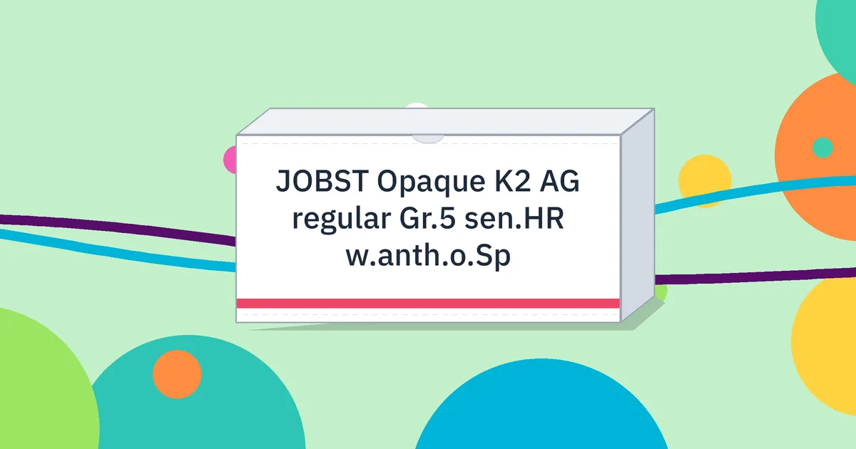 Symbolbild: Packung mit der Aufschrift JOBST Opaque K2 AG regular Gr.5 sen.HR w.anth.o.Sp (PZN 16279843) – Verfügbarkeit und Bezug in Apotheken in Frankfurt am Main