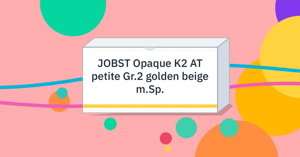 Symbolbild: Packung mit der Aufschrift JOBST Opaque K2 AT petite Gr.2 golden beige m.Sp. (PZN 16290804) – Verfügbarkeit und Bezug in Apotheken in Frankfurt am Main