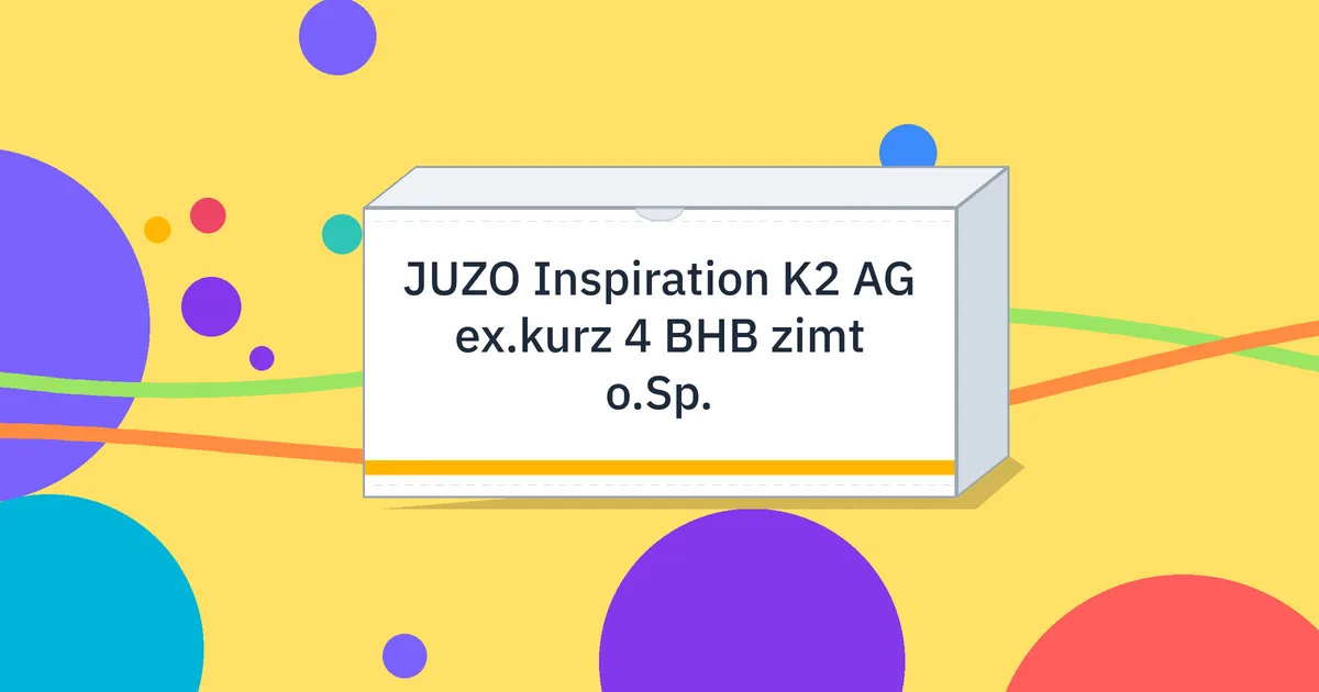 Symbolbild: Packung mit der Aufschrift JUZO Inspiration K2 AG ex.kurz 4 BHB zimt o.Sp. (PZN 14836038) – Verfügbarkeit und Bezug in Apotheken in Frankfurt am Main