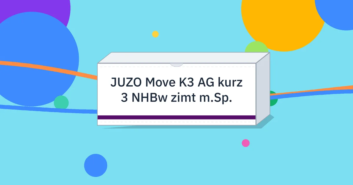 Symbolbild: Packung mit der Aufschrift JUZO Move K3 AG kurz 3 NHBw zimt m.Sp. (PZN 18578455) – Verfügbarkeit und Bezug in Apotheken in Frankfurt am Main