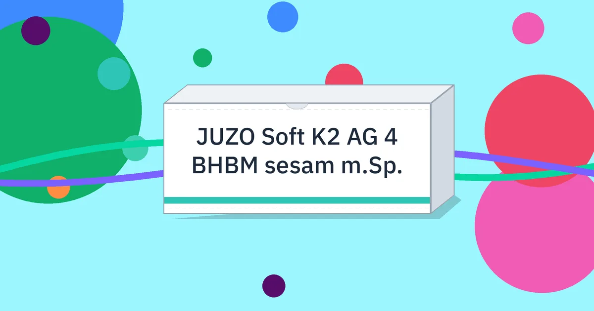 Symbolbild: Packung mit der Aufschrift JUZO Soft K2 AG 4 BHBM sesam m.Sp. (PZN 14858904) – Verfügbarkeit und Bezug in Apotheken in Frankfurt am Main