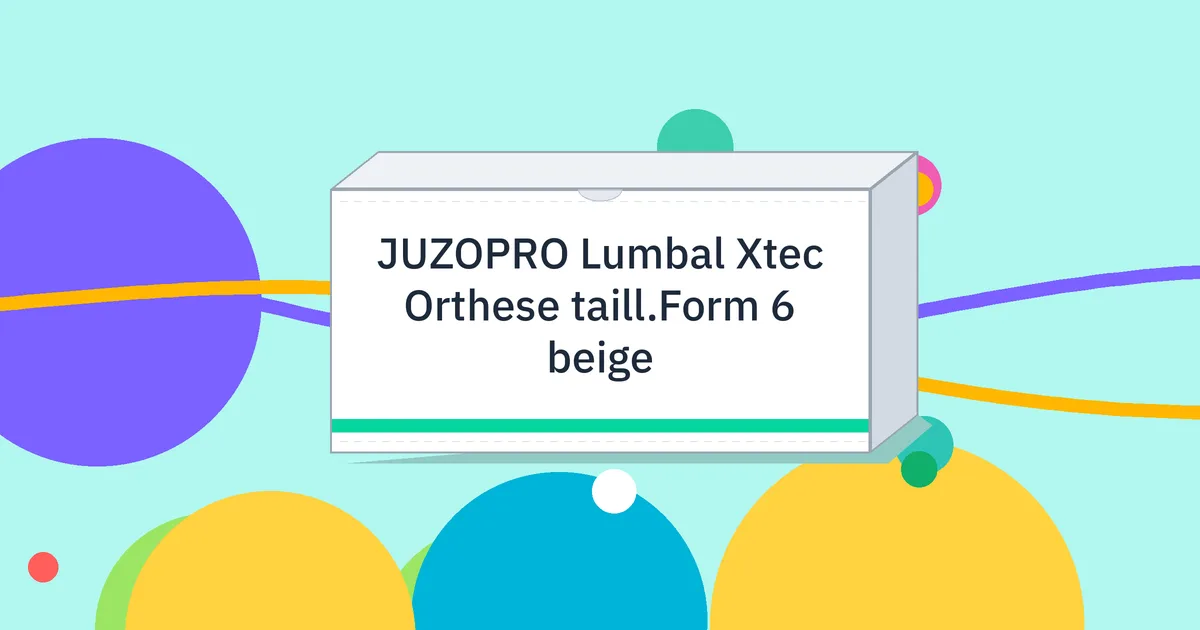 Symbolbild: Packung mit der Aufschrift JUZOPRO Lumbal Xtec Orthese taill.Form 6 beige (PZN 16498232) – Verfügbarkeit und Bezug in Apotheken in Frankfurt am Main