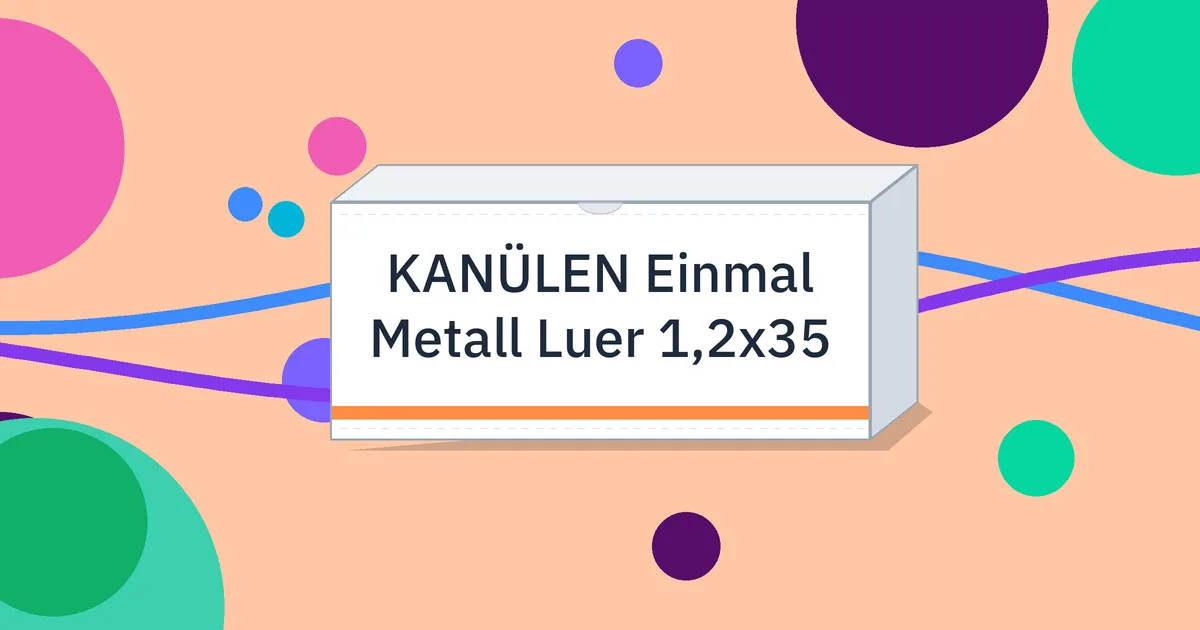 Symbolbild: Packung mit der Aufschrift KANÜLEN Einmal Metall Luer 1,2x35 (PZN 02440016) – Verfügbarkeit und Bezug in Apotheken in Frankfurt am Main