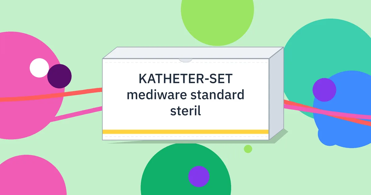 Symbolbild: Packung mit der Aufschrift KATHETER-SET mediware standard steril (PZN 04677722) – Verfügbarkeit und Bezug in Apotheken in Frankfurt am Main