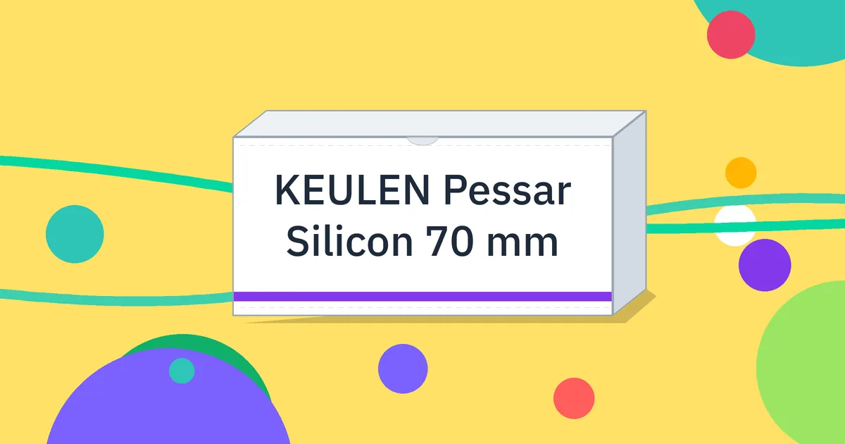 Symbolbild: Packung mit der Aufschrift KEULEN Pessar Silicon 70 mm (PZN 20313178) – Verfügbarkeit und Bezug in Apotheken in Frankfurt am Main