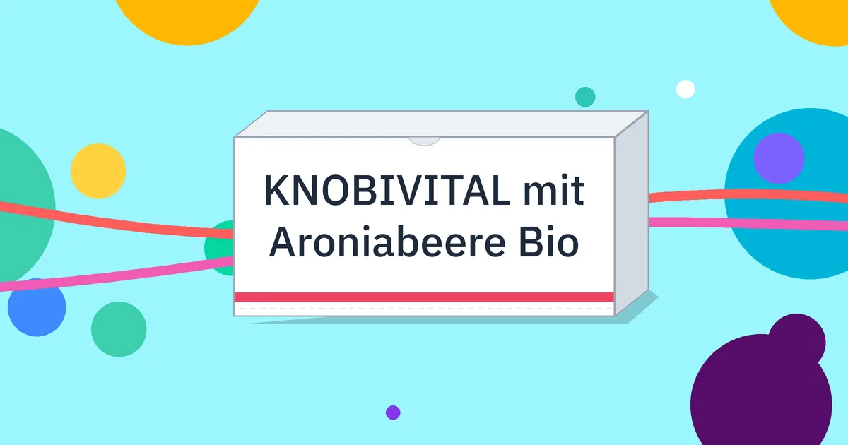 Symbolbild: Packung mit der Aufschrift KNOBIVITAL mit Aroniabeere Bio (PZN 07748500) – Verfügbarkeit und Bezug in Apotheken in Frankfurt am Main